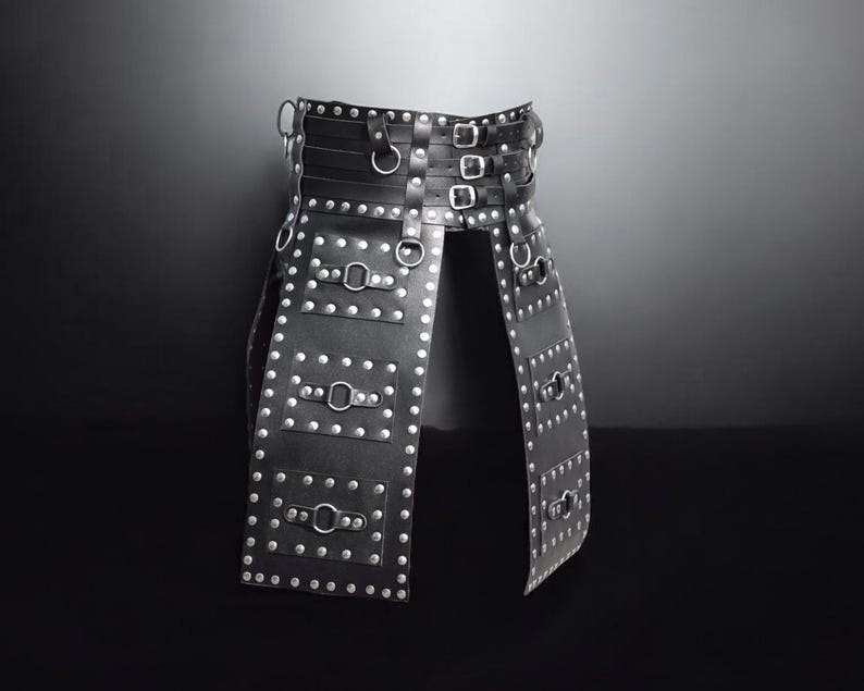 Medieval Samurai Thigh Armor With Leather Waist Belt | Black Cosplay ...
