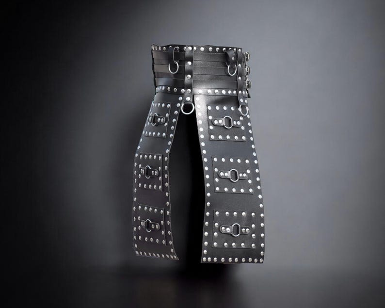 Medieval Samurai Thigh Armor With Leather Waist Belt | Black Cosplay ...