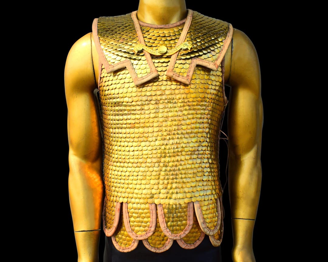 Roman Squamata Armor – Golden Brass Scale Armor Cuirass for Historical ...