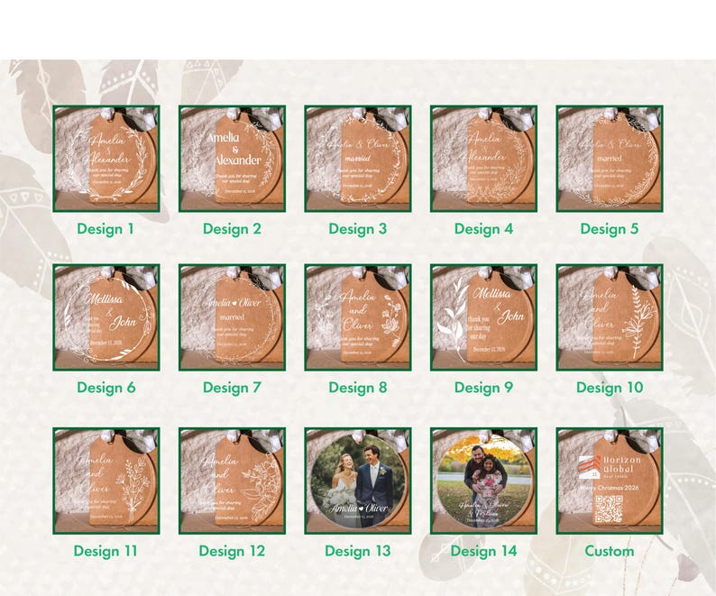 Christmas Ornaments, Personalized Ornament, Custom Wedding Favors ...