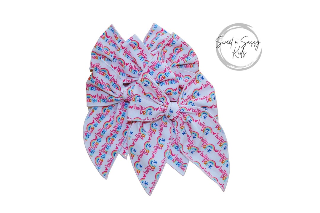 Grade Hair Bow, 5.5 Inch Bow, Fabric Bow, Back to School, Girls Big Bow ...