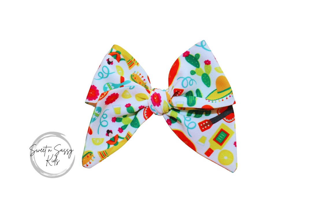 Fiesta Fun Bow, Schoolgirl Hair Bow, 3.5 Inch Bow, Girls Bow, Pinata ...