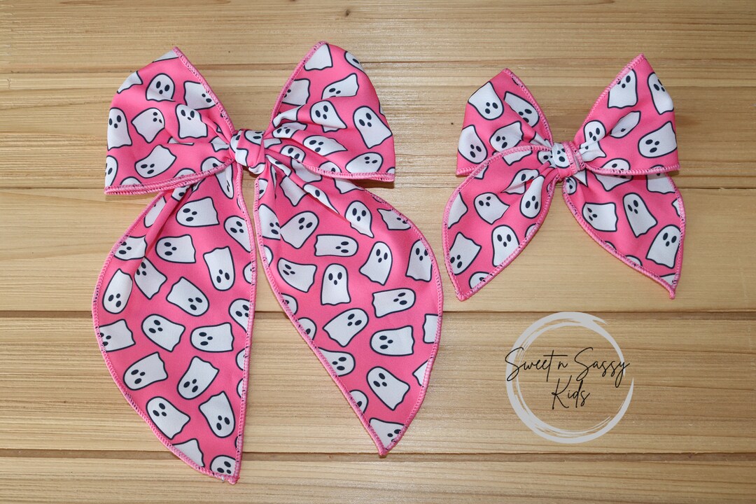 Ghost Fable Bow Halloween Hair Bow Spooky Bow Ghost Party - Etsy