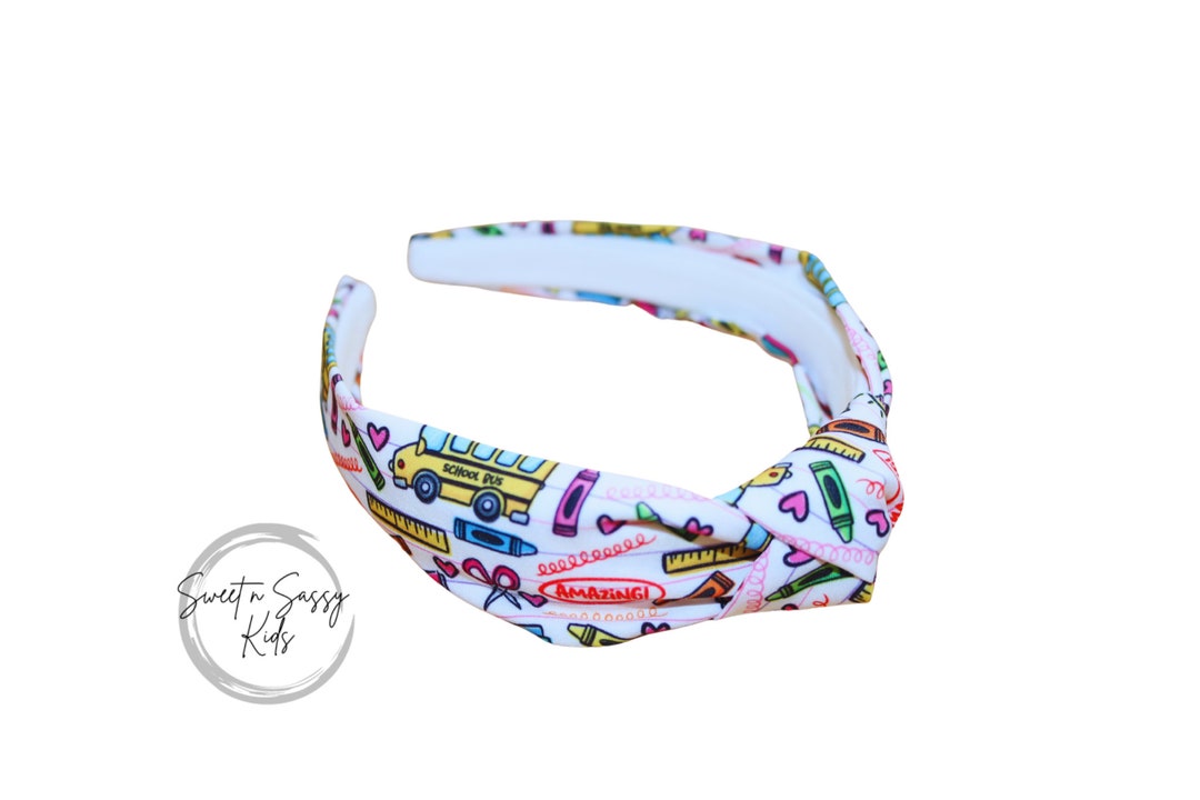 School Headband, Top Knot Headband, Bus Headband, School Headband for ...