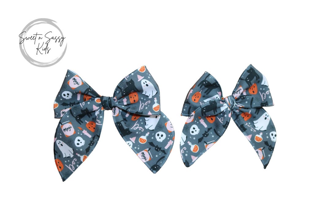 Halloween Fable Bow, Halloween Bow, Spooky Bow, Haunted Bow, Ghost Hair ...