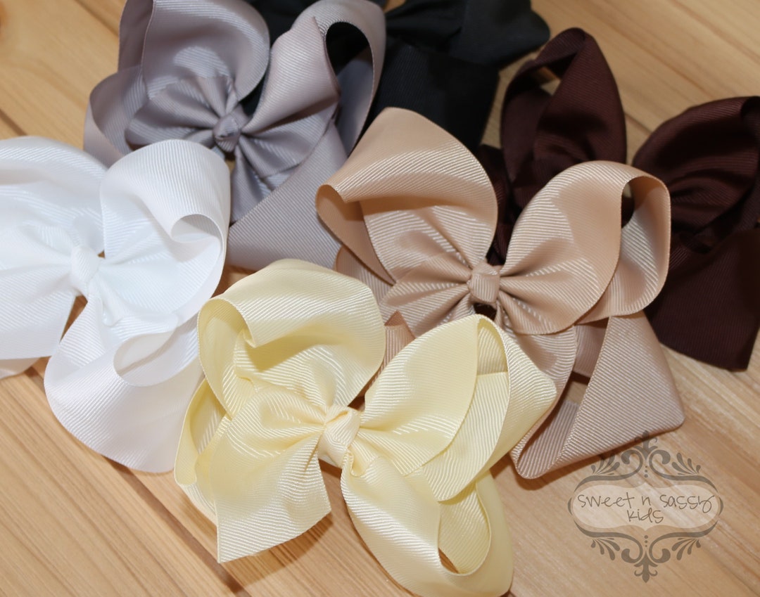 Solid Color Boutique Bow, 6" Bow, Girls Hair Bow - Etsy