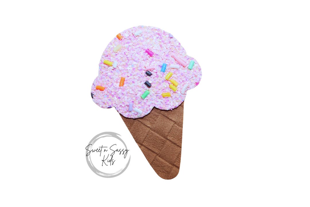 Glitter Ice Cream Cone Hair Clip: Sprinkles, Birthday Bow - Etsy
