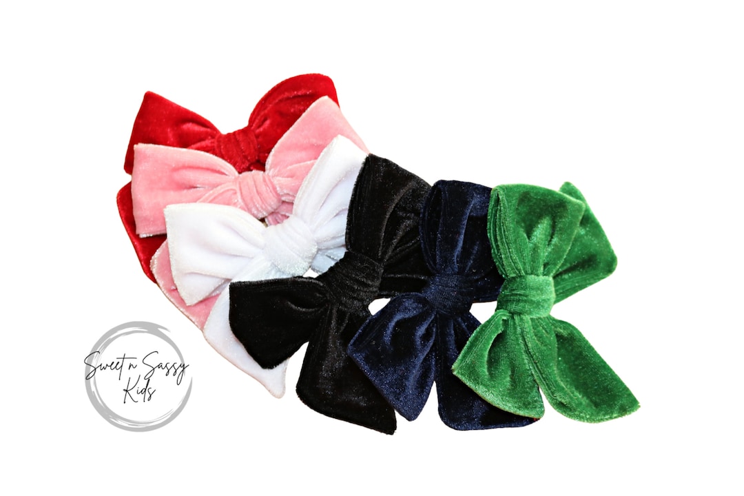 Velvet Bow, 4 Inch Bow, Fall Bow, Schoolgirl Bow, Velvet Bow Headband ...