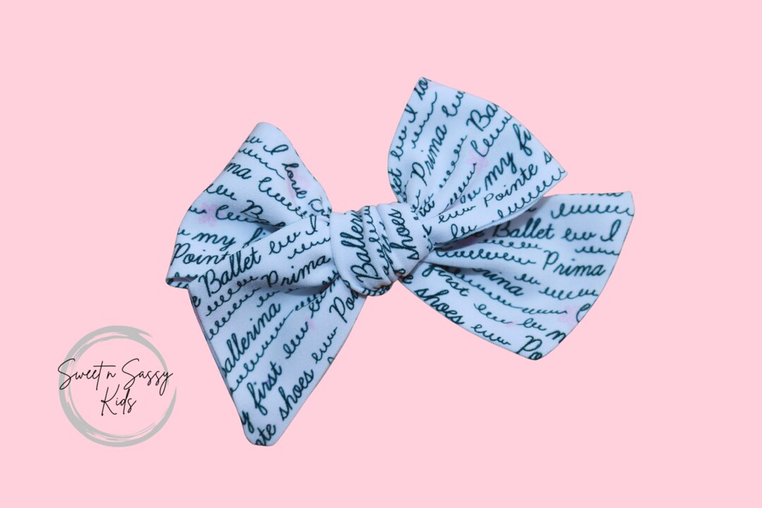 Ballet Words Bow, Pinwheel Bow, 3.5 Inch Bow, Girls Bow, Ballet Hair ...