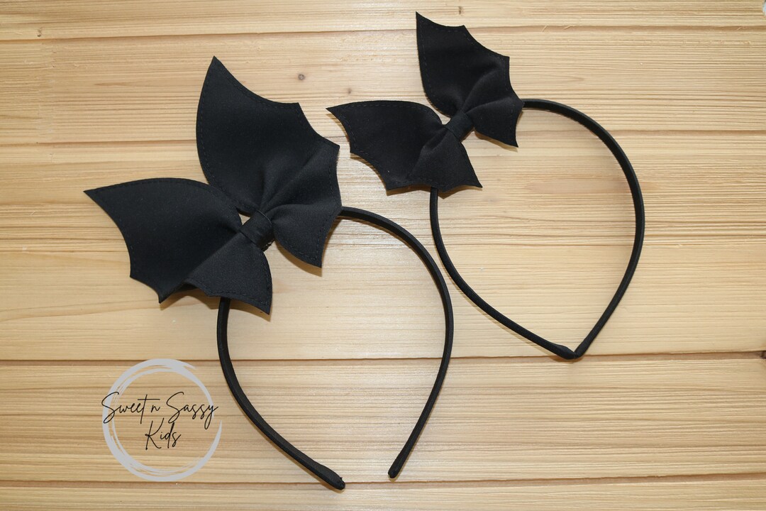 Bat Headband Bat Bow Headband Black Bat Headband Batwing - Etsy