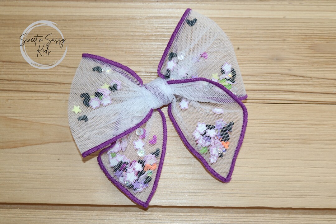 GLOW in the DARK, Bat Confetti Shaker, Small Fable Hair Bow, Girls Bow ...