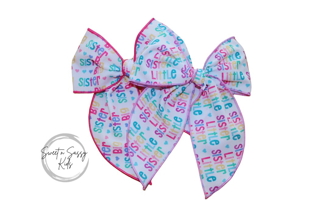 Big Sister or Little Sister, Fable Hair Bow, 5.5 Inch Bow, Hair Bow ...