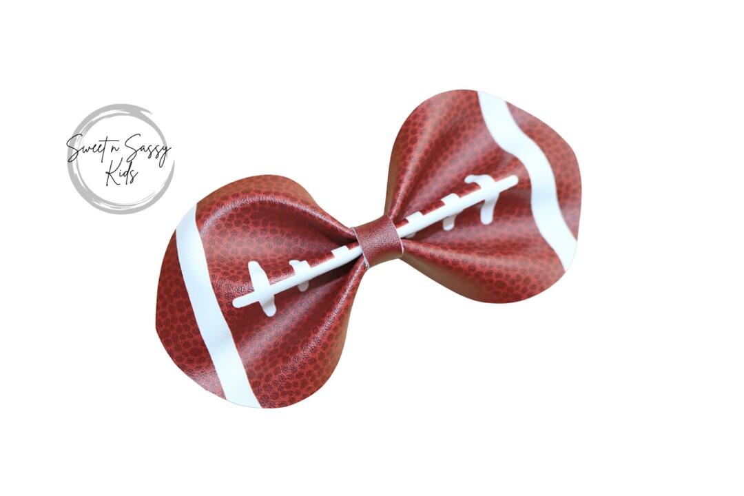 Football Hair Bow, Faux Leather Bow, Sports Bow, Football Bow, Sports ...