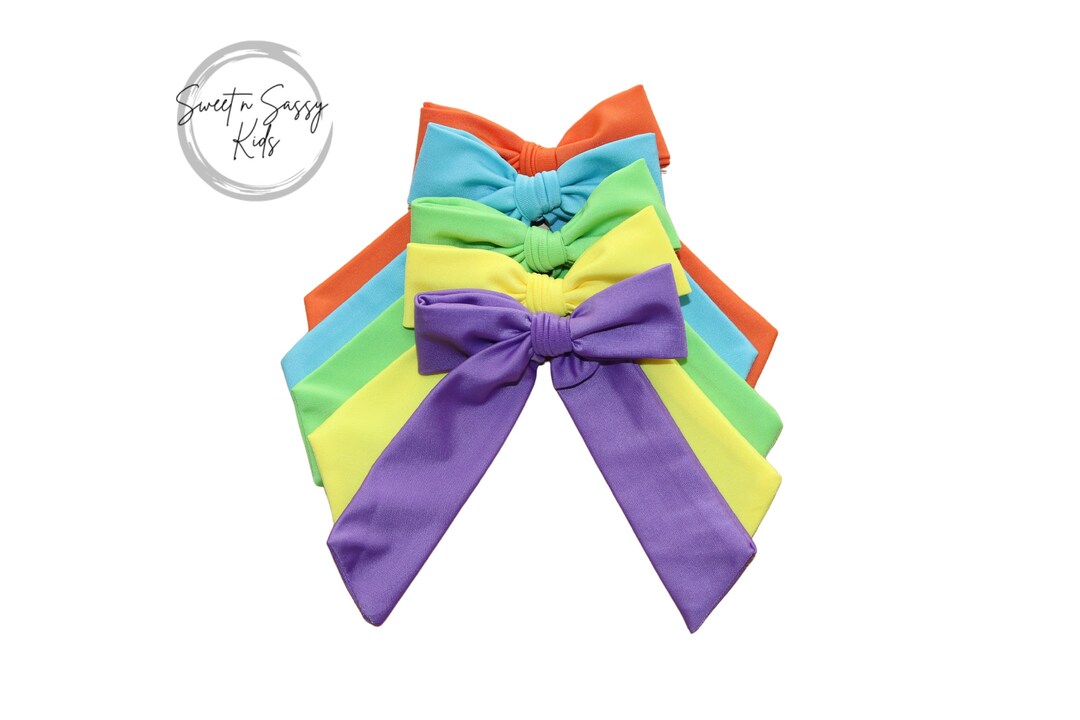 Long Tail Swim Bow, 4.5 Inch, Solid Color Swim Bows, Waterproof - Etsy
