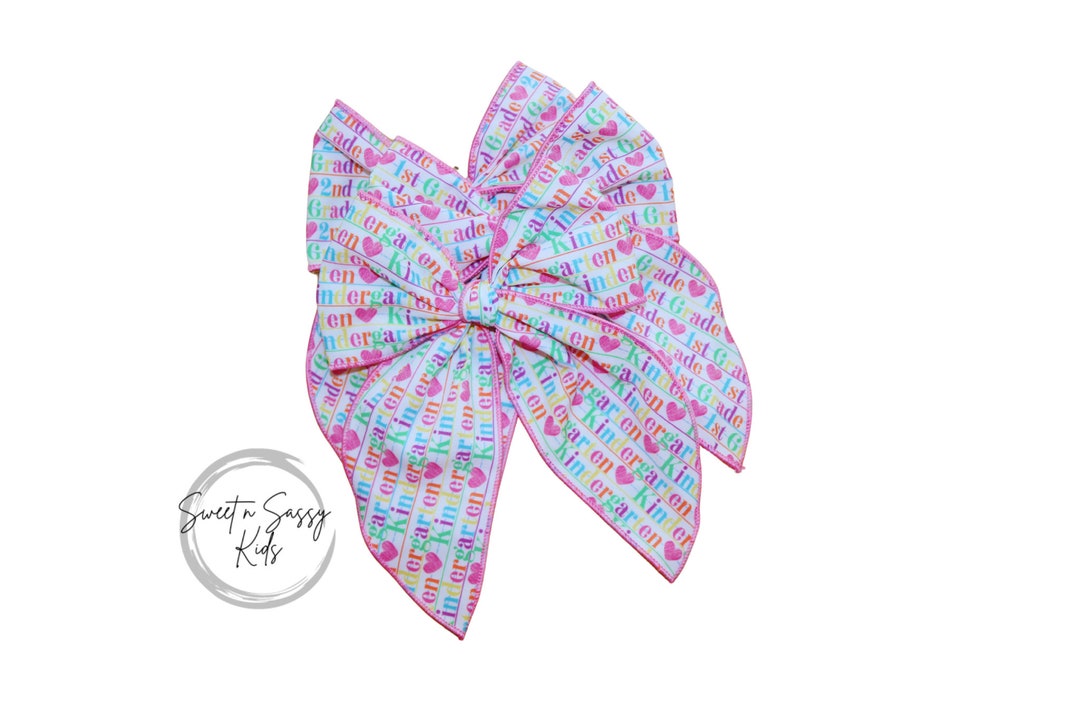 Grade Hair Bow, 5.5 Inch Bow, School Hair Bow, Fabric Bow, Back to ...