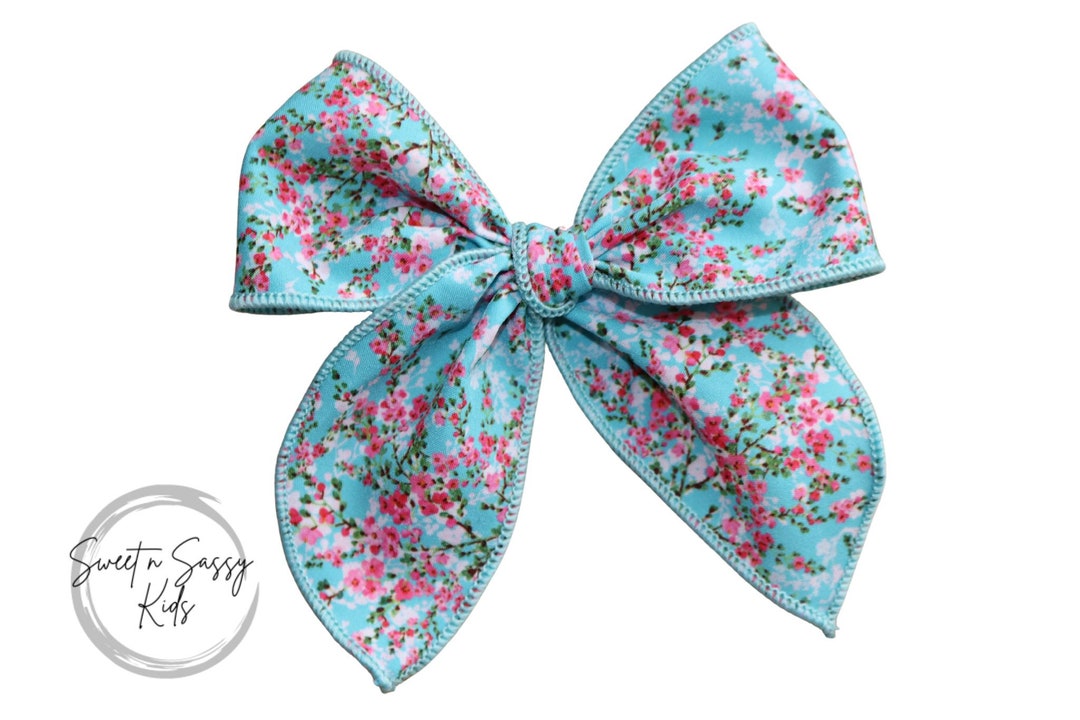 Pink Flower Hair Bow, Easter, Flower Girl, Turquoise - Etsy