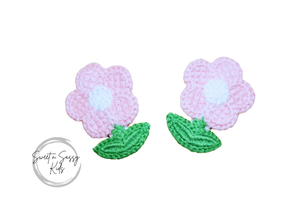 Pink Crochet Flower Clip, Spring Hair Clips, Girls Hair Clip, Toddler ...