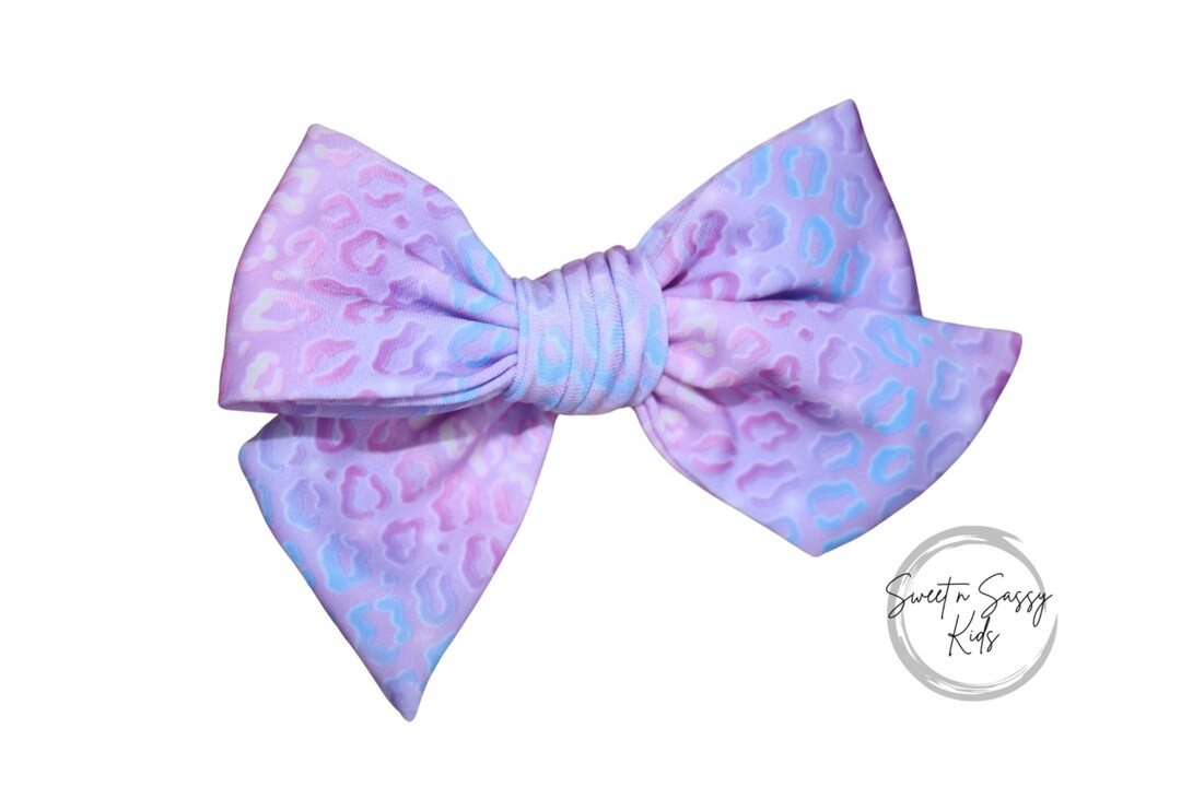 Leopard SWIM Bow, 3.5 Inch Wide, Purple Ombre Leopard, Pool Bow, Beach ...