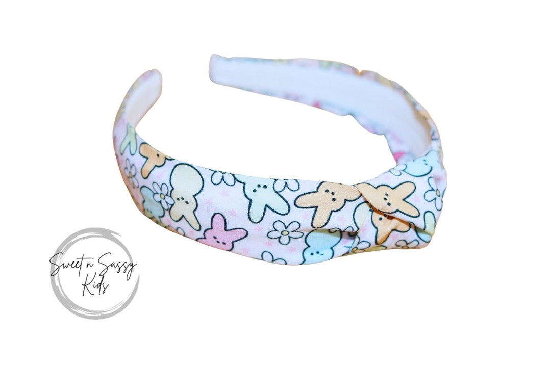Floral Bunny Headband, Top Knot Headband, Easter Headband, Easter ...