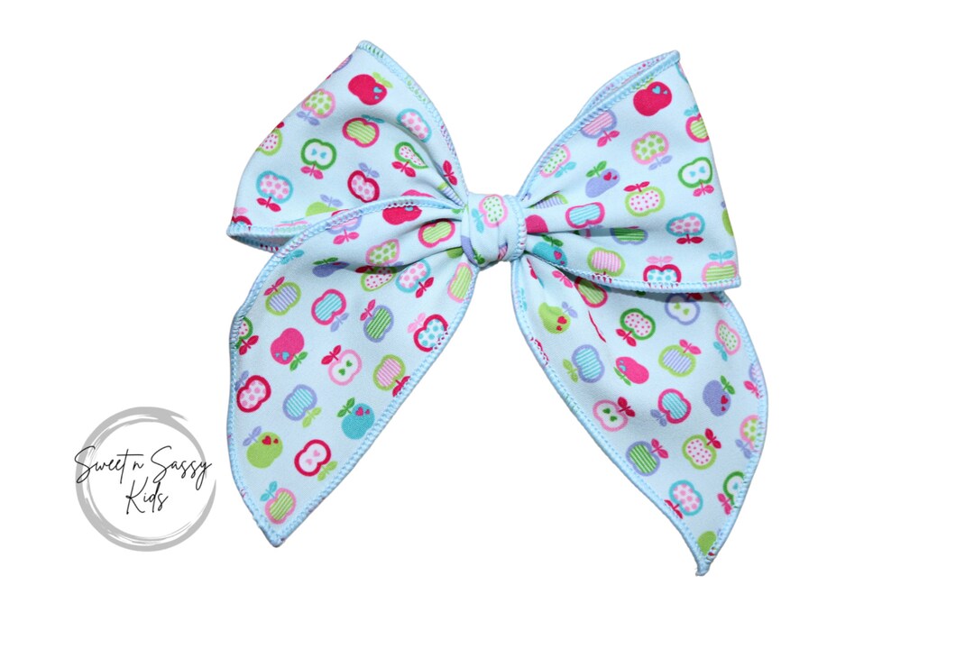 Cute Apples Fable Bow, Back to School Hair Bow, 4.5 Inch Bow, Girls Bow ...
