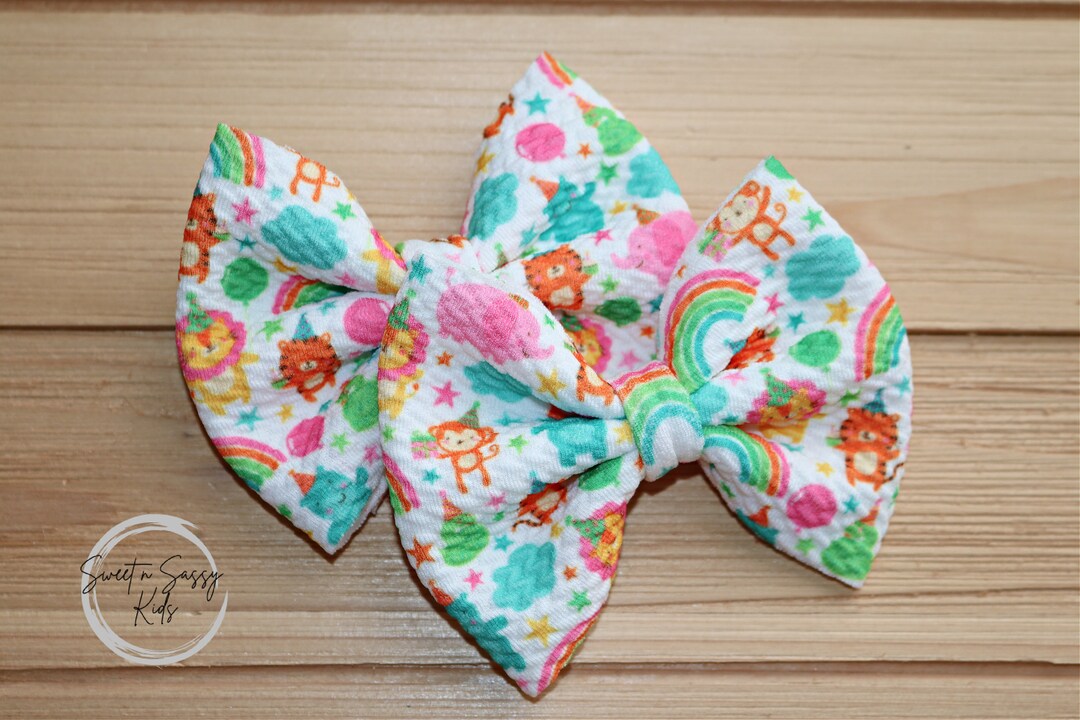Party Animal Pigtail Set, 3.5 Inch Bow, Hair Clip, Pigtail Bow Set ...