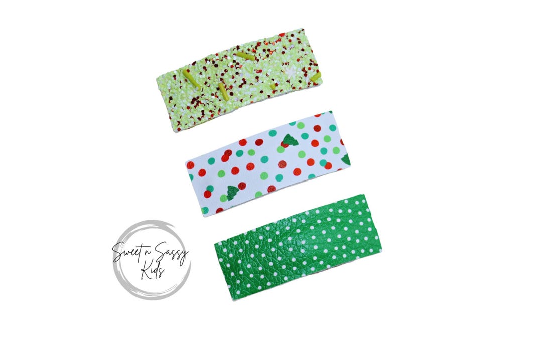 Christmas Tree Snap Clips, Set of 3 Clips, CHOOSE ONE, Baby Hair Clip ...