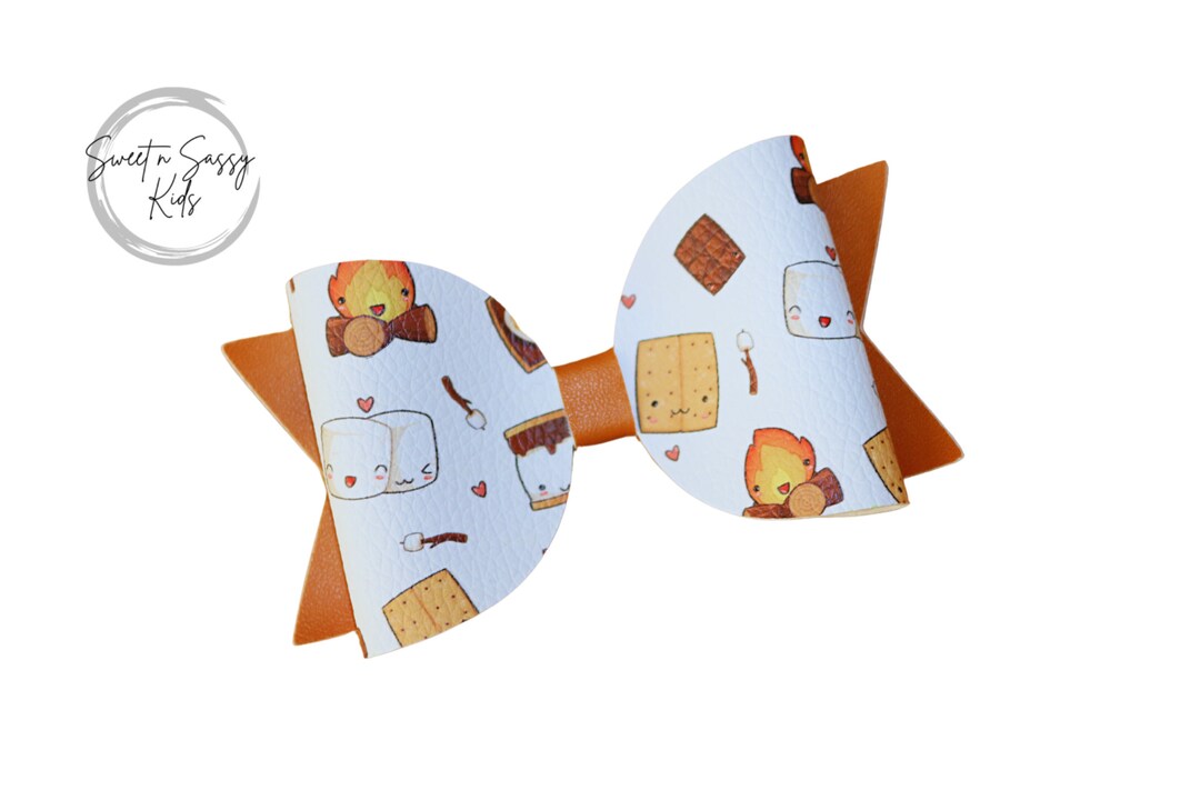 Smores Hair Bow or Headband, 4 Inch Bow, Camping Hair Bow, Smores Bow ...