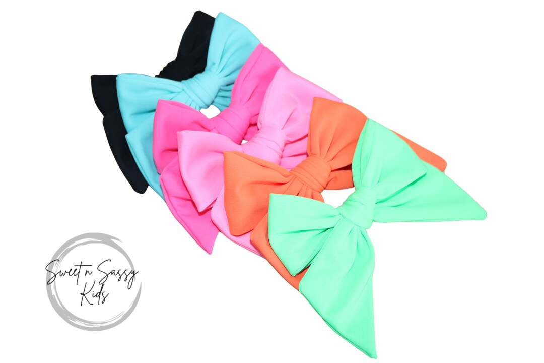 Swim Bow, 3.5 Inch, Solid Color Swim Bows, Pool or Beach, Small Hair ...
