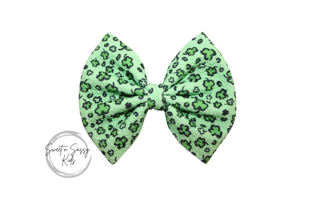 Clover Leopard Bow, St. Patrick's Day, 5 Inch Bow, Baby Headband ...