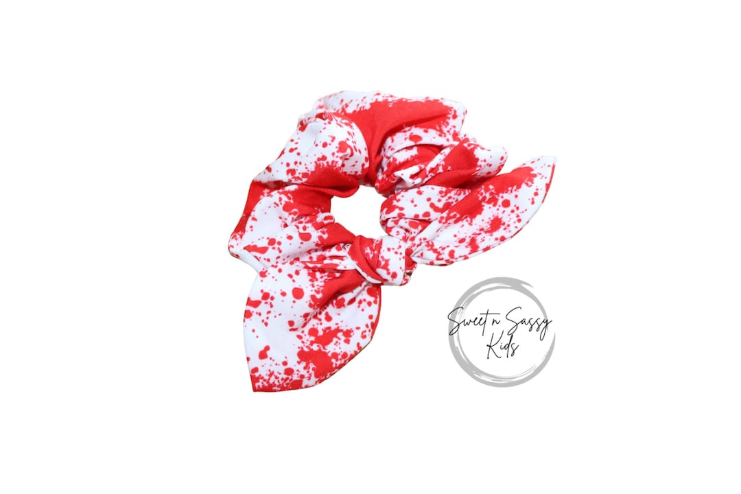 Blood Splatter Scrunchie, Halloween Hair Tie, Halloween Bow, Halloween ...