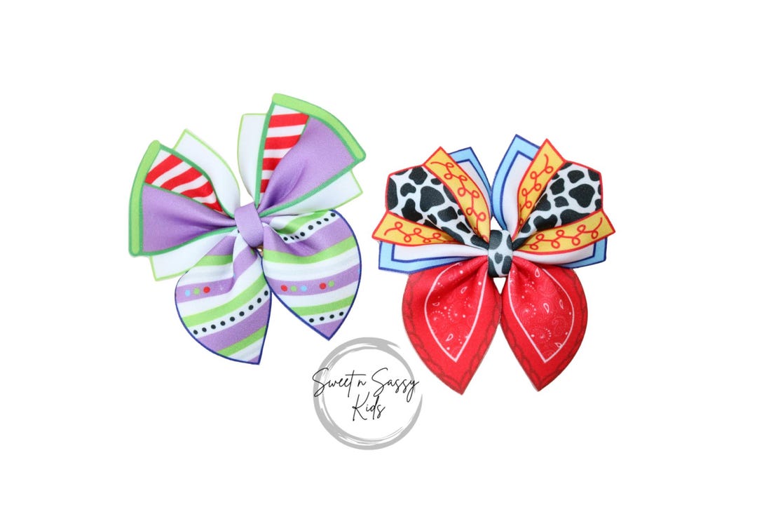 Toys Inspired Bows, 4 Inch Bow, Scuba Neoprene, Girls Bow, Character ...