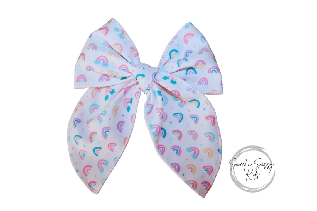 Rainbow Hair Bow, 5.5 Inch Bow, Girls Bow, St. Patrick's Hair Bow ...
