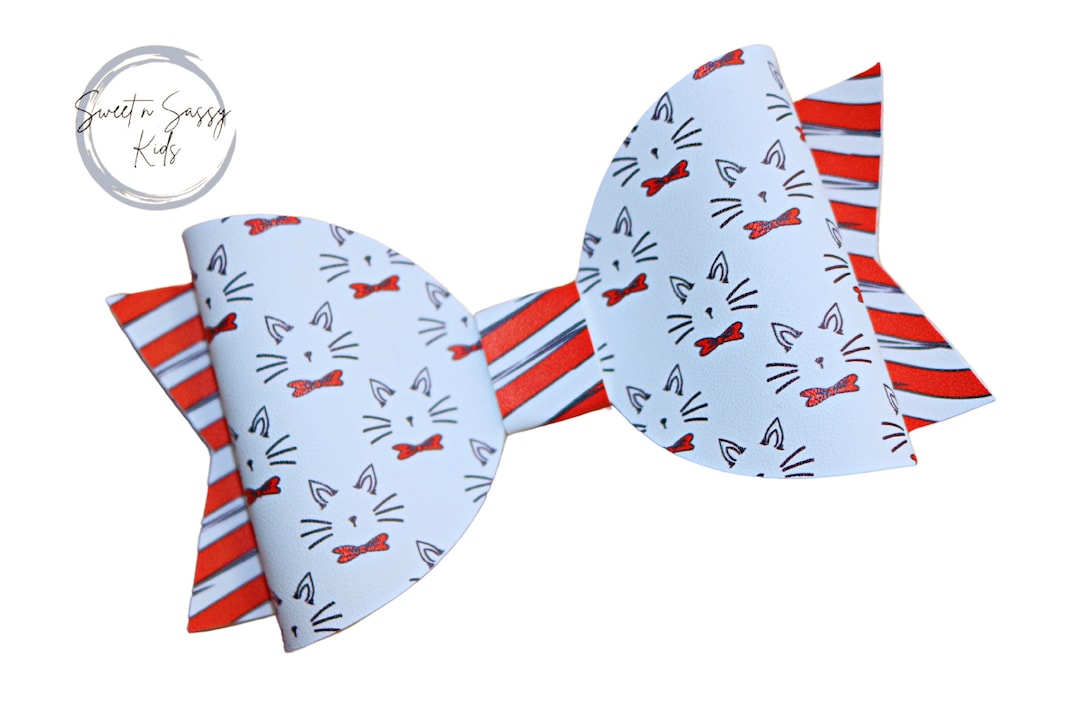 Cat Bow, 4 Inch Bow, Read Across America, School Bow, Toddler Hair Bow ...