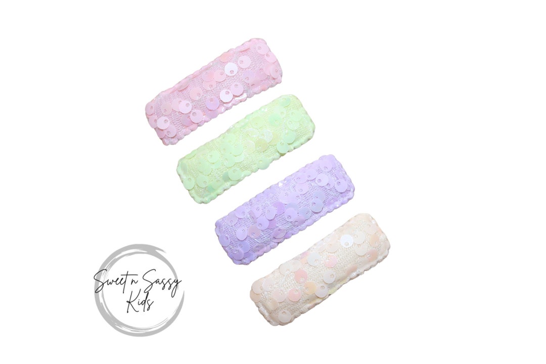 Choose ONE, Pastel Sequin Snap Clips, Spring Snap Clips, Sparkly Clips ...