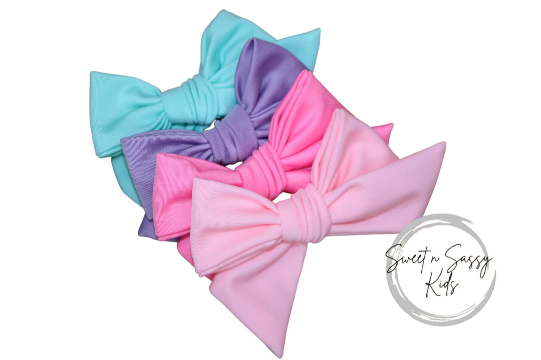 SWIM Bow, 3.5-4 Inch Wide, Solid Color Swim Bows, Pool Bow, Beach Bow ...