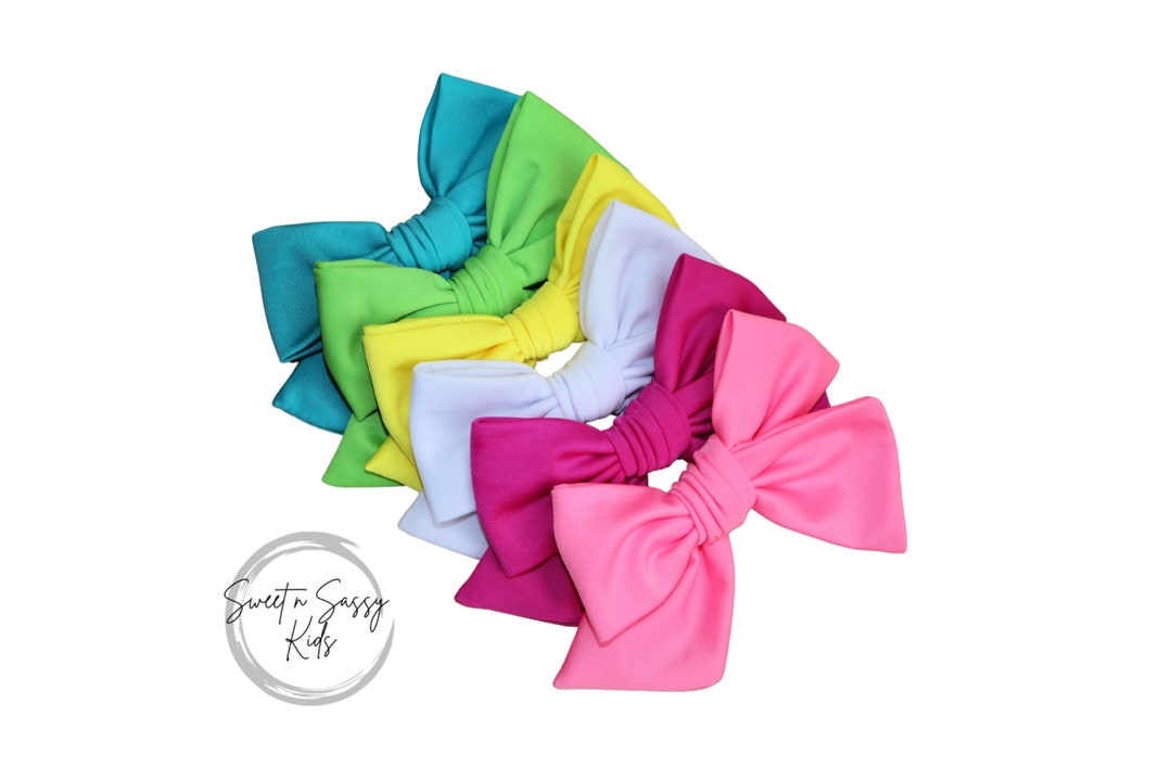 SWIM Bow, 4.5-5 Inch Wide, Solid Color Swim Bows, Pool Bow, Beach Bow ...