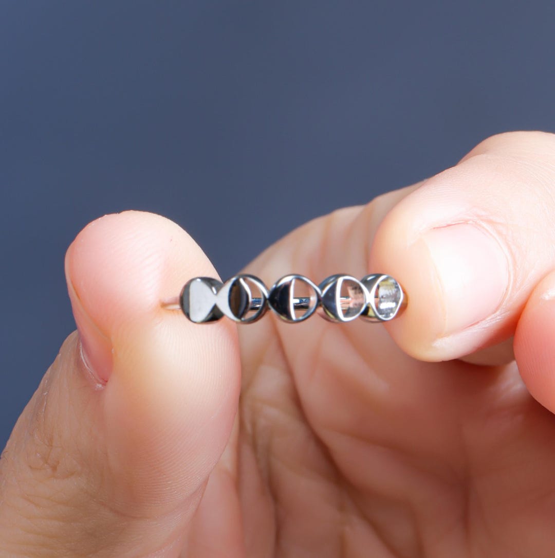 Solid 950 Platinum Moon Phases Design Women's Wedding Ring. - Etsy