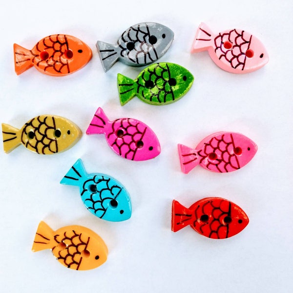 Fish Buttons - Etsy