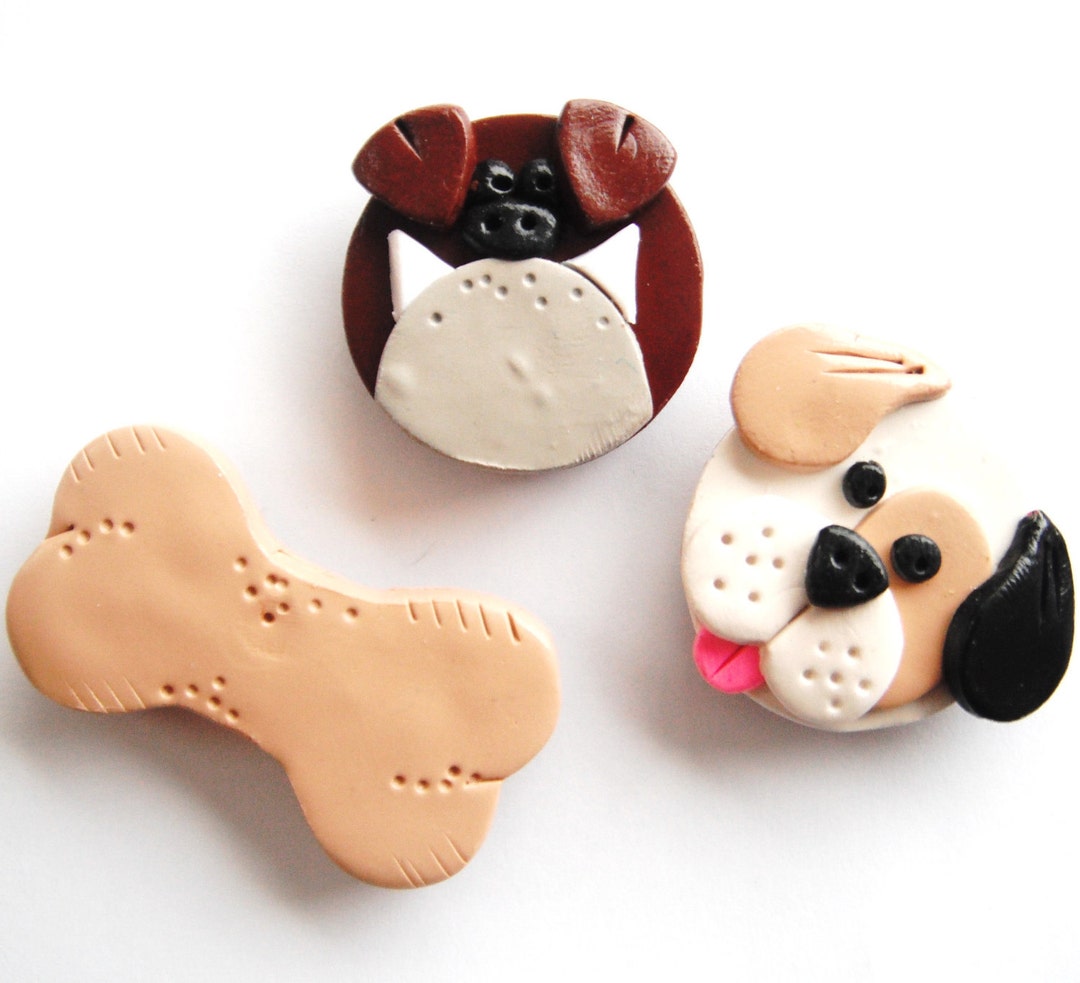 Magnet Dogs and Bone Handmade Polymer Clay Magnets 3 - Etsy