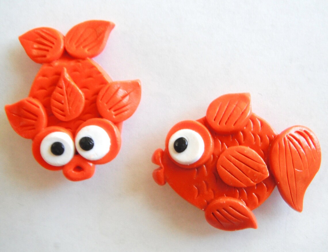 Magnet Goldfish Handmade Polymer Clay Magnets 2 - Etsy