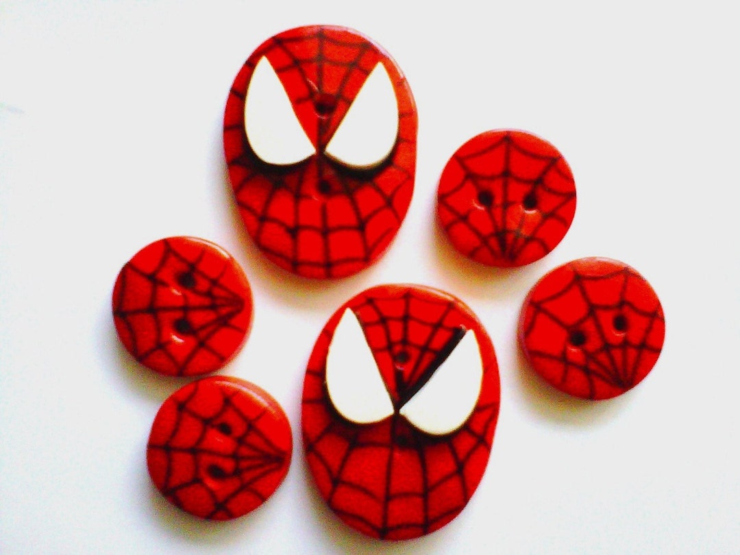 Button Spidey Polymer Clay Buttons ( 6 ) - Etsy