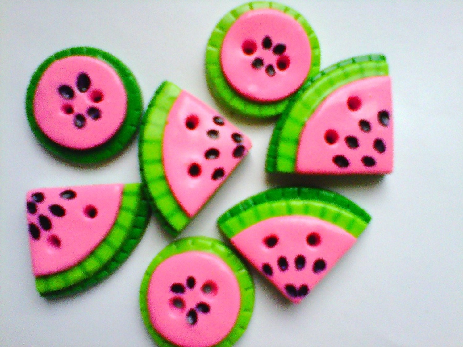 Button Watermelon Slice Polymer Clay Buttons 7 - Etsy