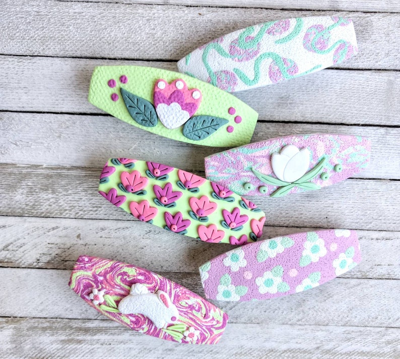 Barrette Hair Clips Polymer Clay French Barrette Handmade - Etsy