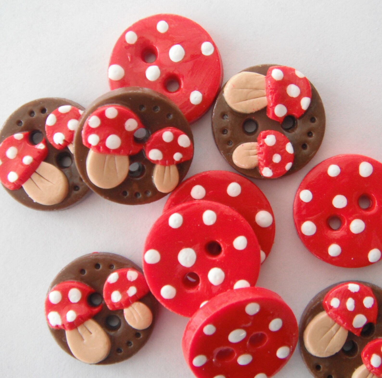 Button Tiny Toadstools Handmade Polymer Clay 3/4 Inch Buttons - Etsy