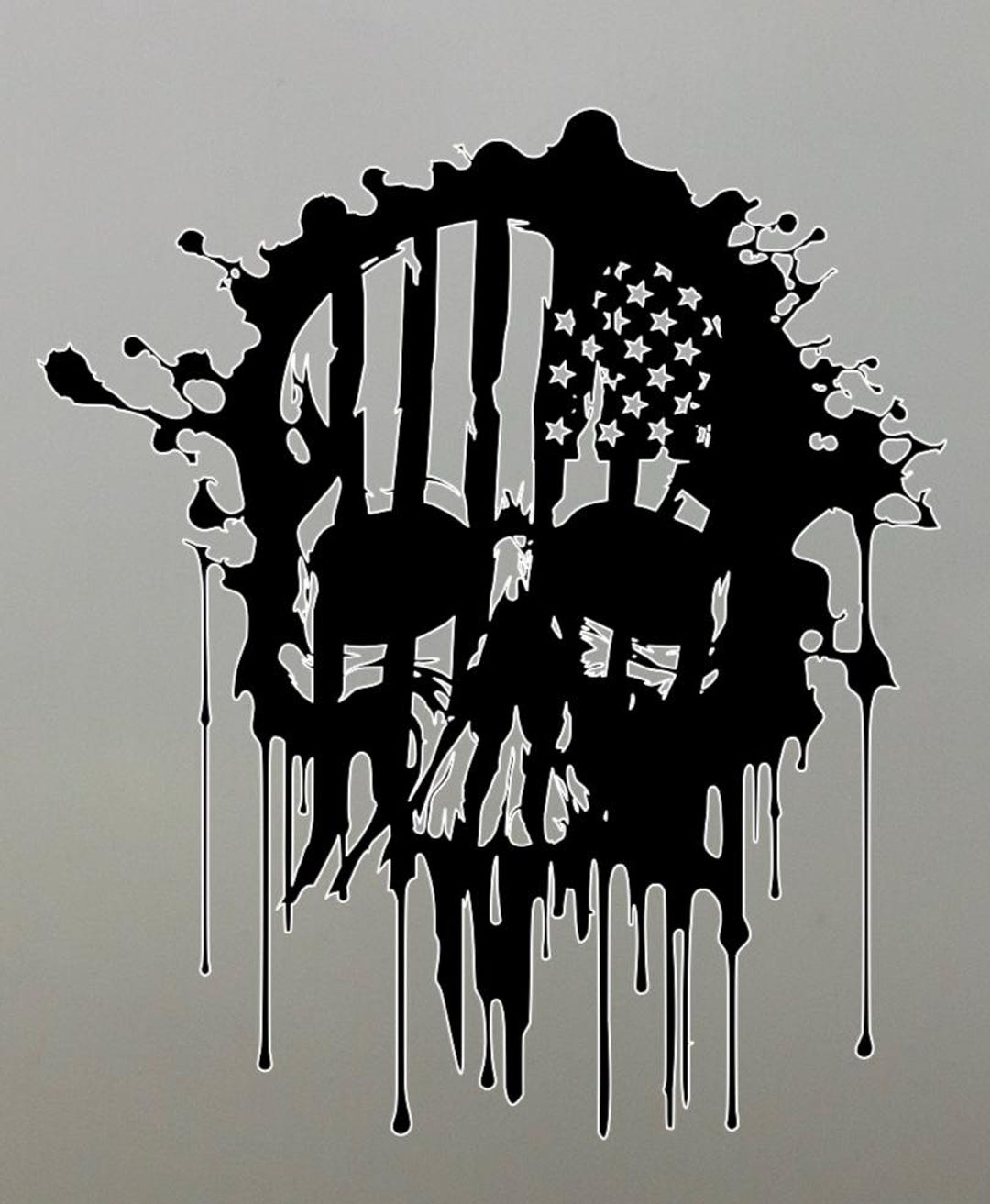 American Flag Skull Sticker - Etsy