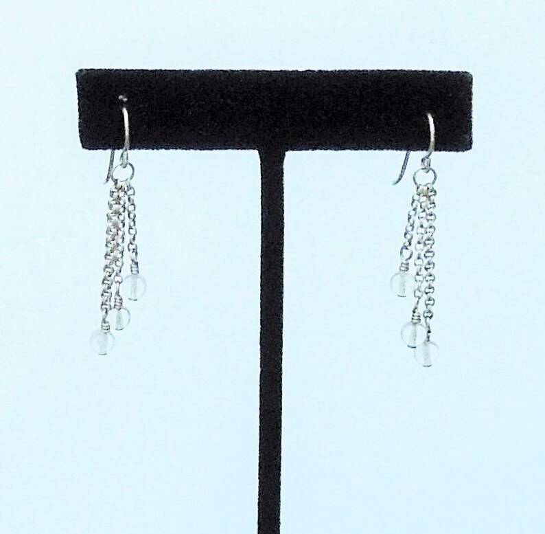 Triple Chain Quartz Earrings - Etsy