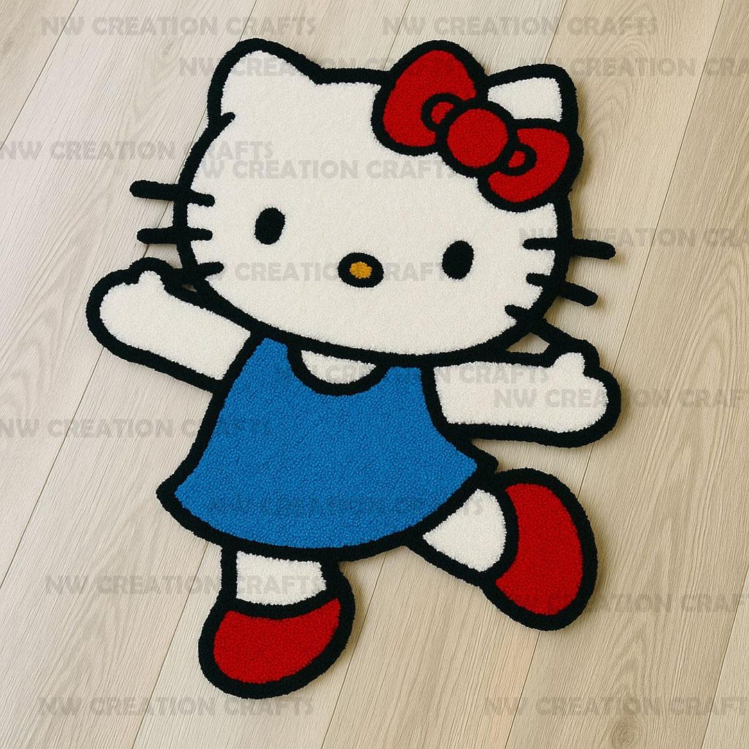 Hello Kitty Tufted Wool Rug: Kids Nursery Playroom Decor - Etsy