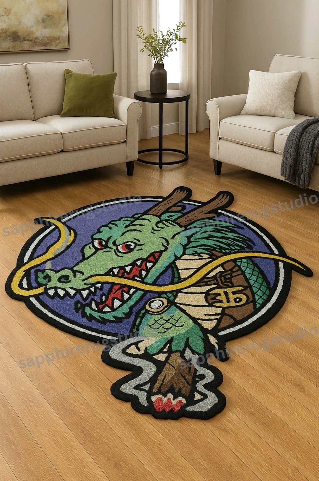 Hand-tufted Shenron Dragon Rug: Anime-inspired Rug for Gamers - Etsy UK