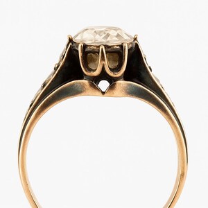 Georgian Style Engagement Ring, 14K Unique Oval Cut Diamond, Antique ...