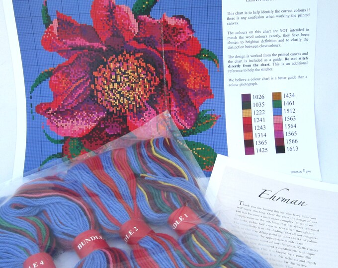 EHRMAN NEEDLEPOINT KIT Mini Tree Peony by Elian Mccready 2006 - Etsy
